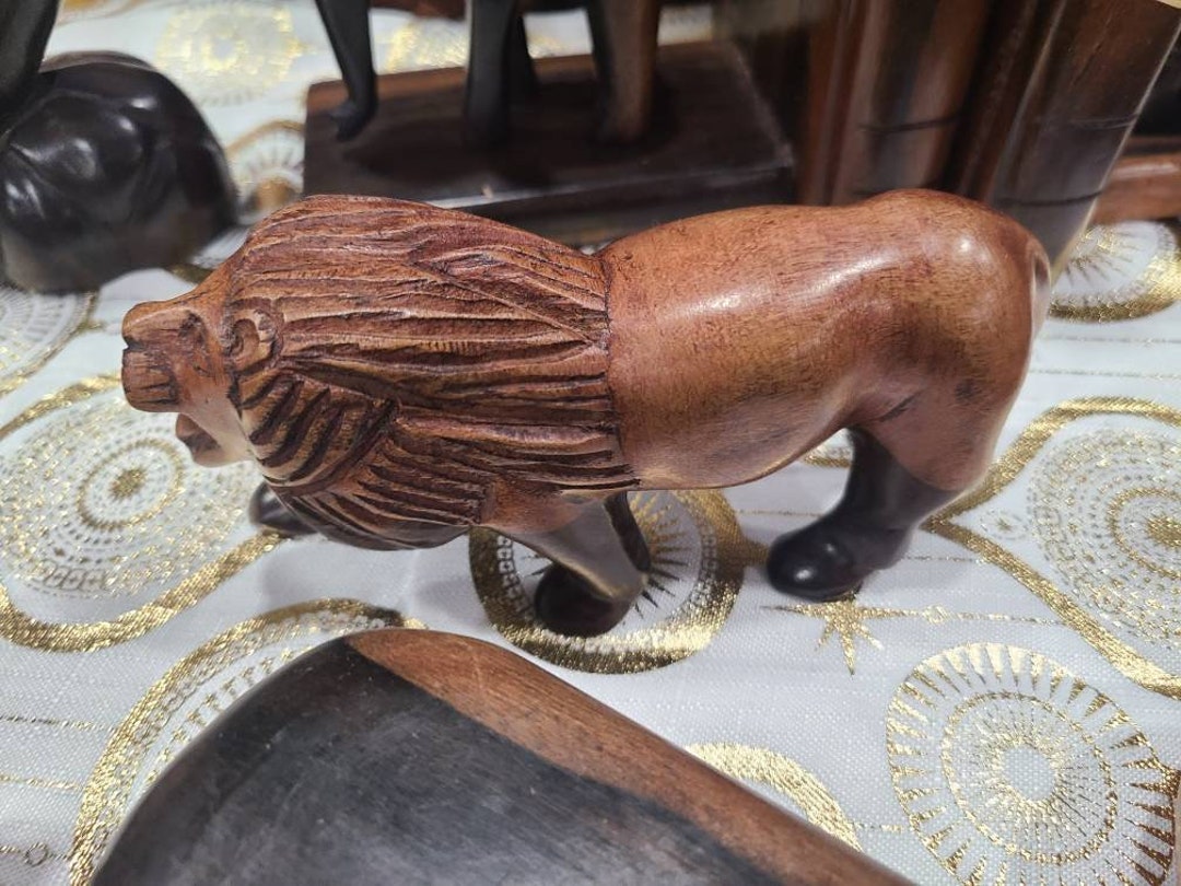 Hand Carved African Ebony Wood Animal Carvings - Etsy