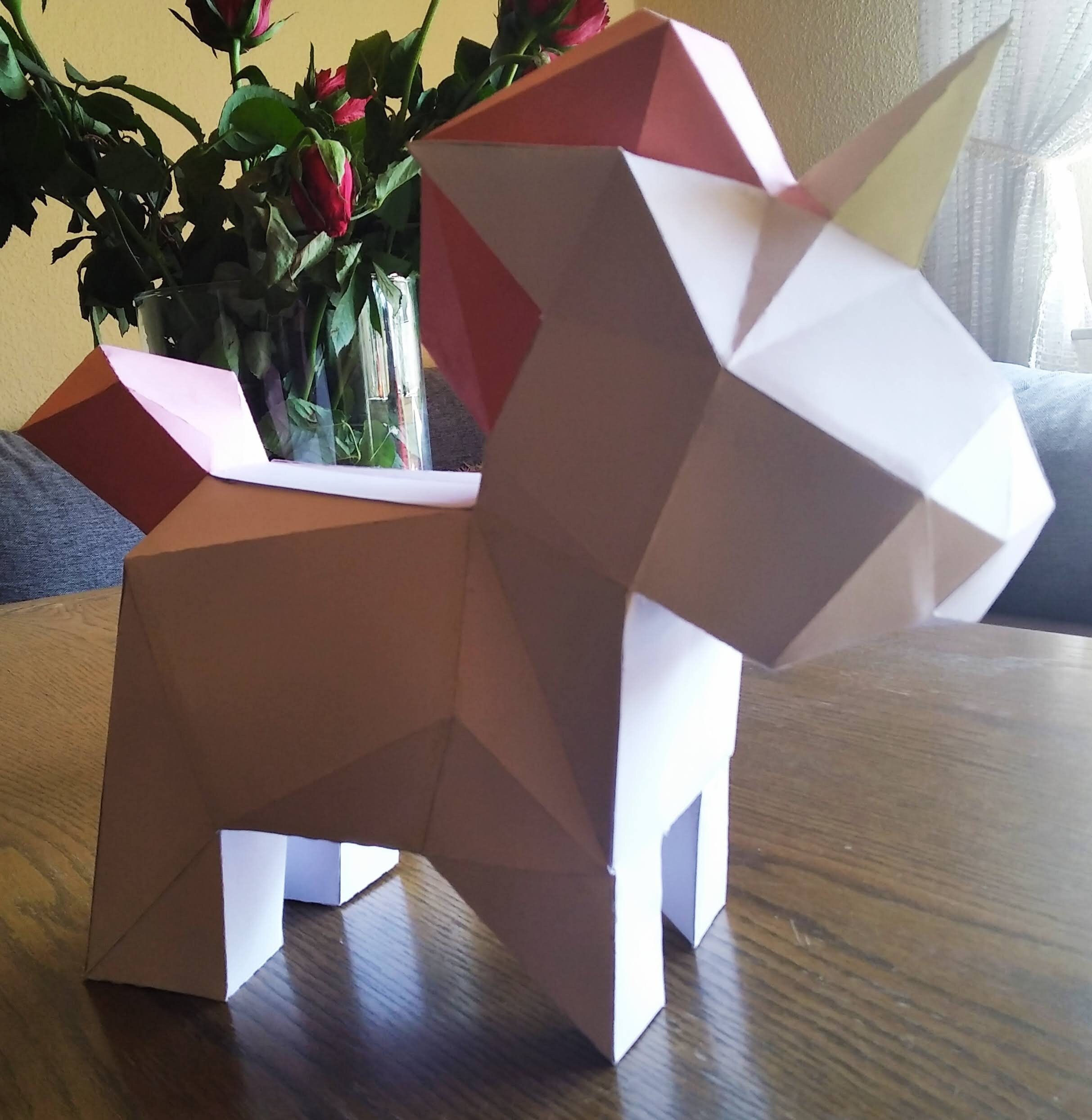 Unicorn DIY 3D Papercraft, Pdf Template - Etsy