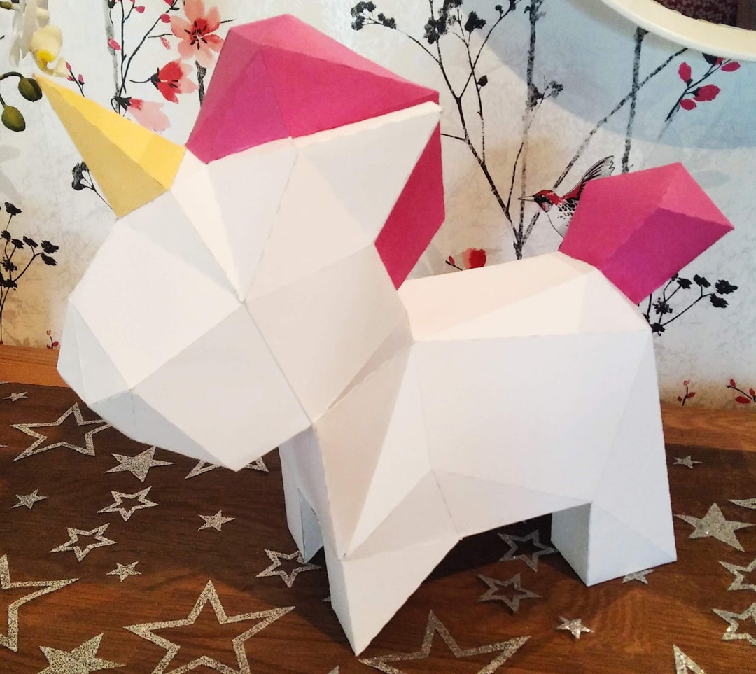 Unicorn DIY 3D Papercraft, Pdf Template - Etsy