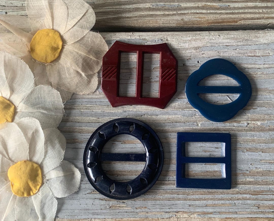 Vintage Plastic Belt Buckles, Scarf Slides, Slide Buckles, Plastic Belt ...