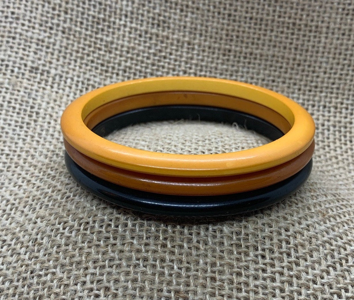 Vintage Bakelite Bangle, Vintage Spacers, Yellow Bangles, Brown Bangles ...