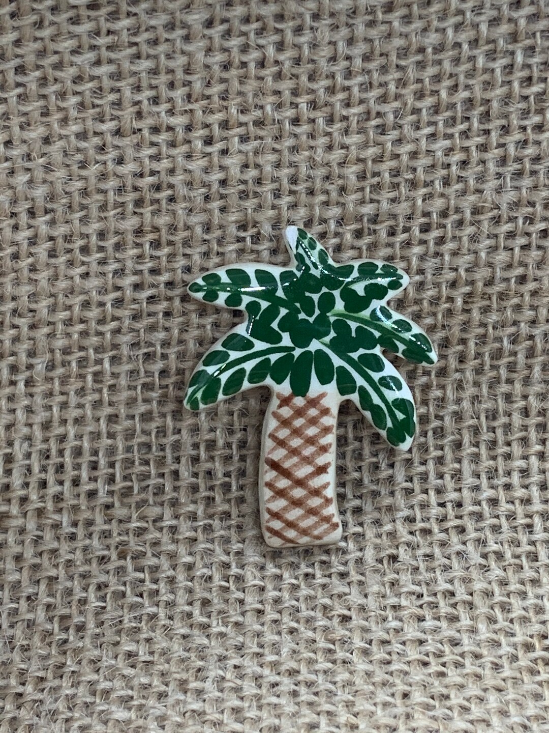 Hand Painted Ceramic Palm Tree Brooch, Tropical Pin - Etsy