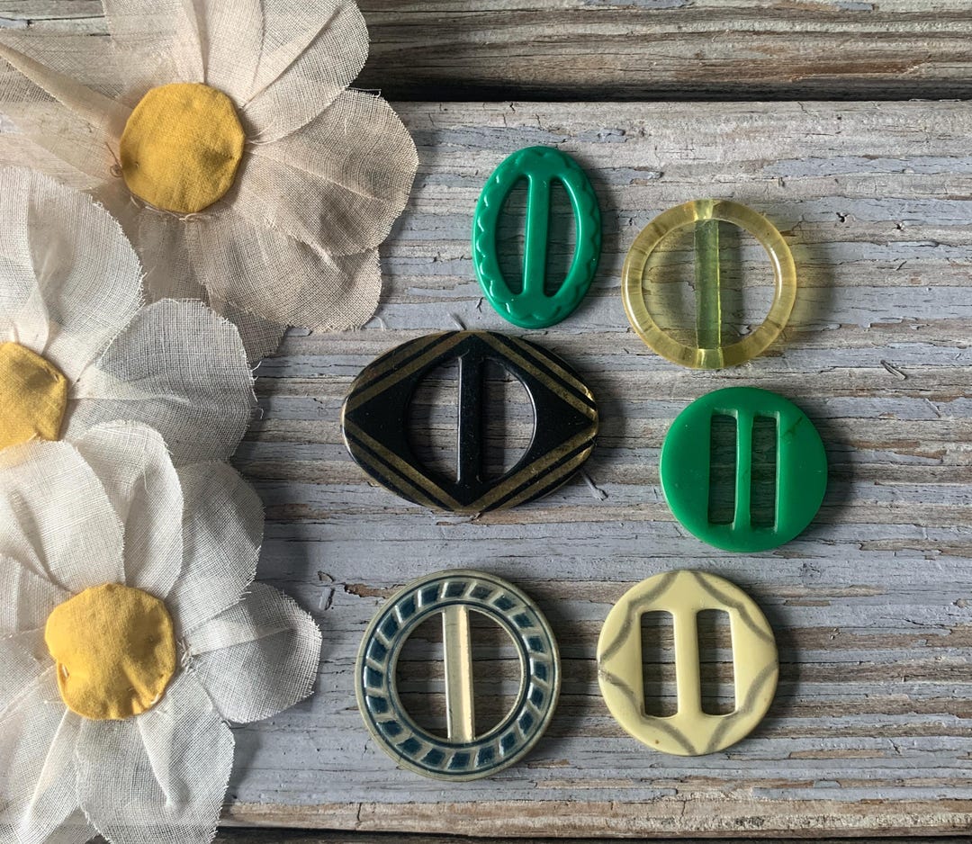 Vintage Plastic Belt Buckles, Scarf Slides, Slide Buckles, Plastic Belt ...