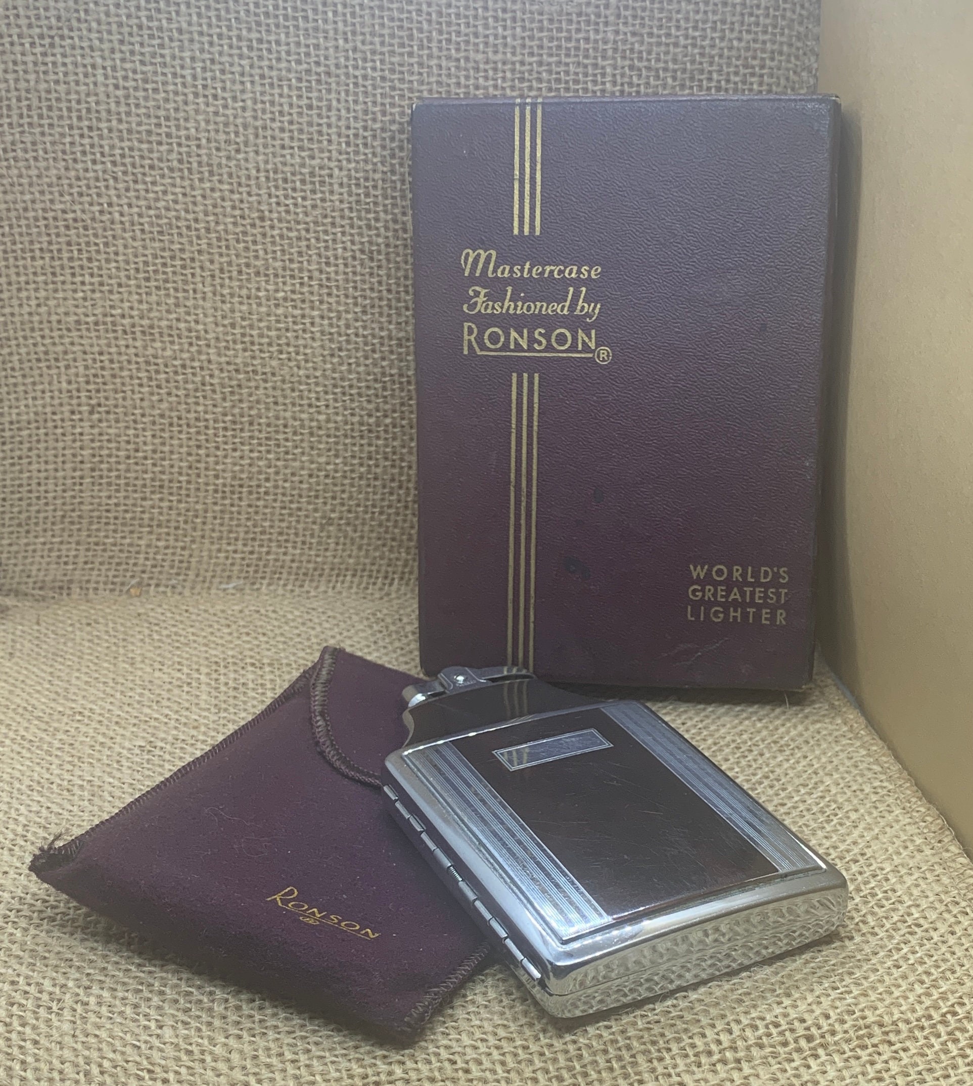 Vintage Cigarette Case, Ronson Mastercase Lighter, Antique Carrying ...