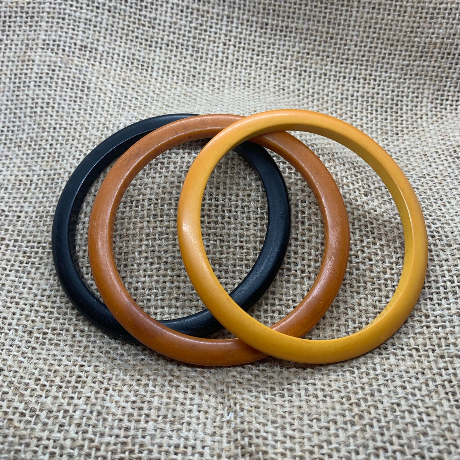 Vintage Bakelite Bangle, Vintage Spacers, Yellow Bangles, Brown Bangles ...