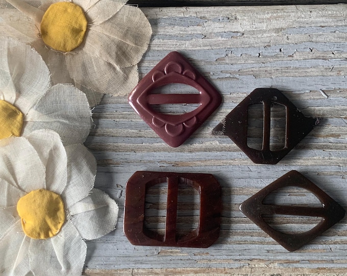 Vintage Plastic Belt Buckles, Scarf Slides, Slide Buckles, Plastic Belt ...