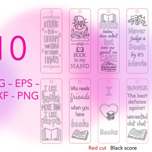 Bookmarks Bundle SVG Bookmark SVG Bookmark Laser File - Etsy