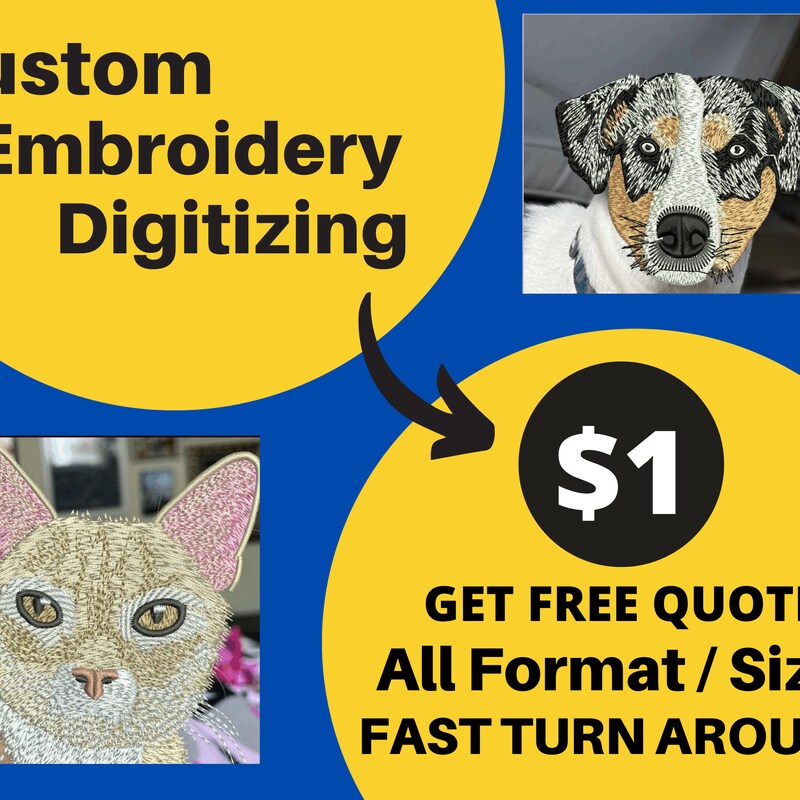 Digitized Embroidery - Etsy