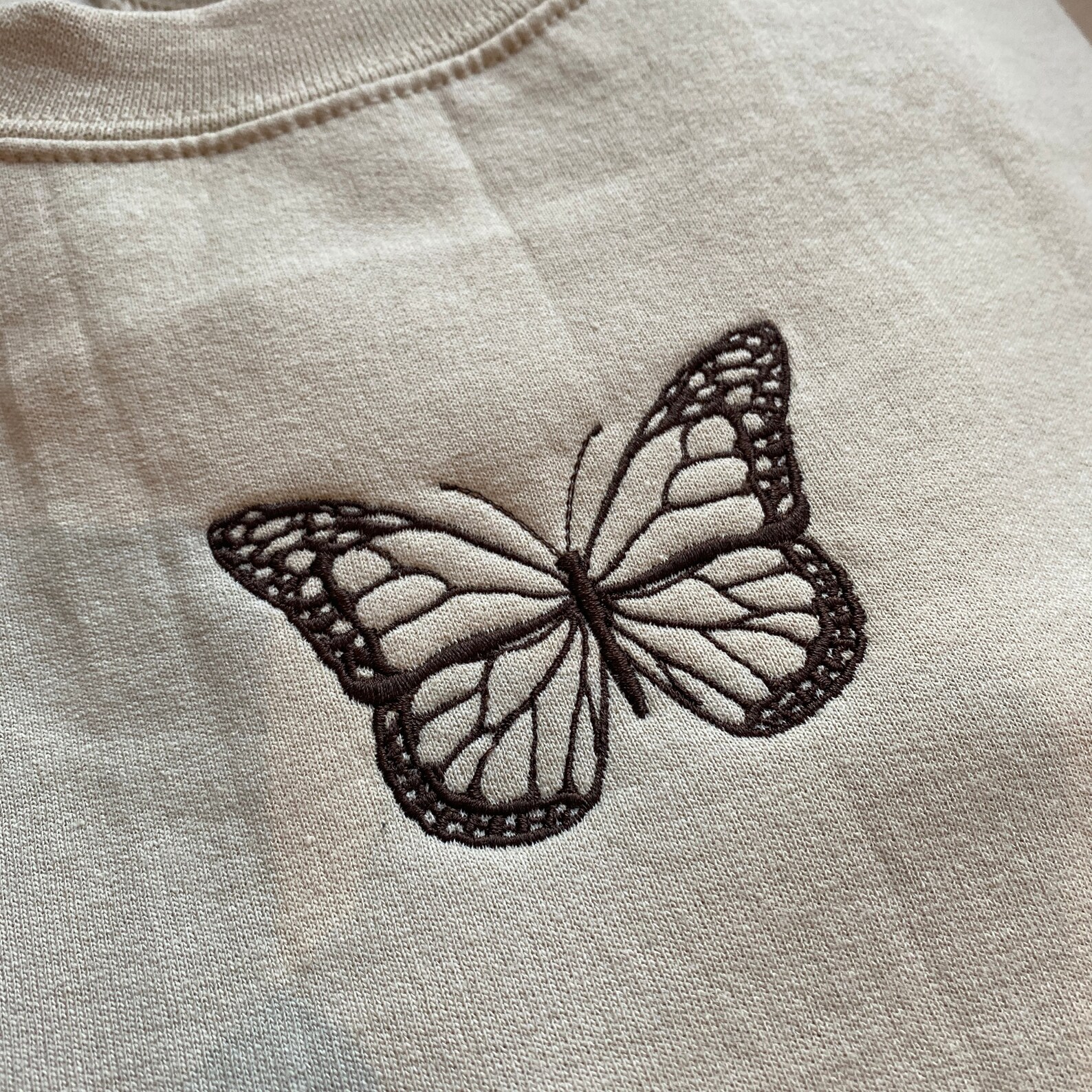 Butterfly Embroidered Sweatshirt Monarch Butterfly Nature - Etsy UK