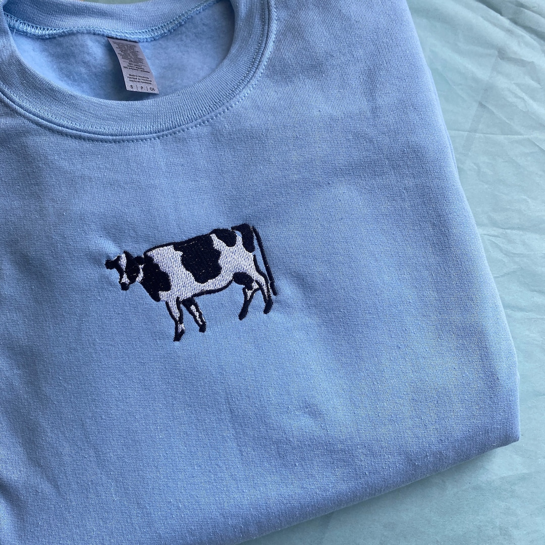 Cow Embroidered Sweatshirt, Jumper, Gift for Cow Lovers, Farm, Cottage ...