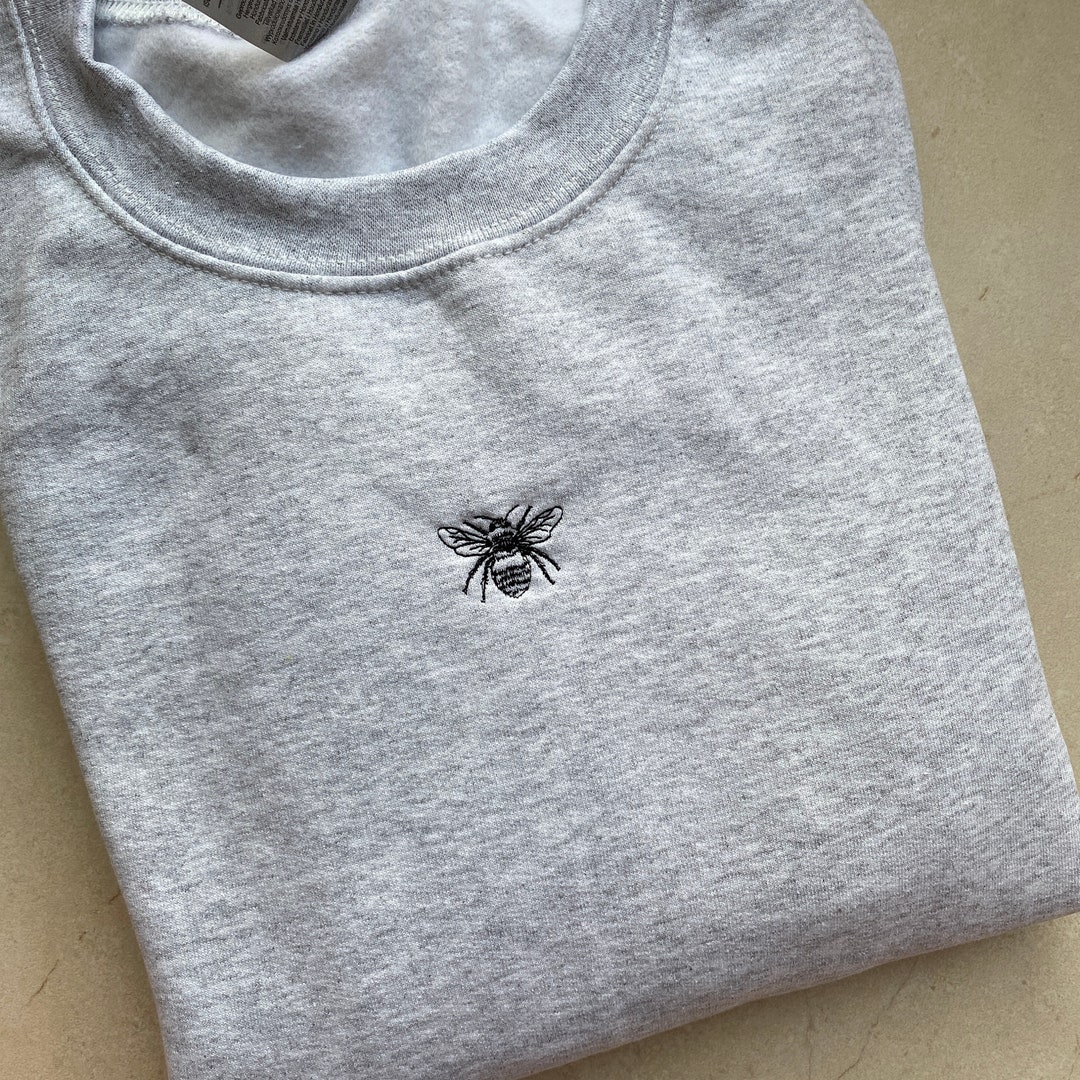 Embroidered Mini Bee Sweatshirt, Jumper, Nature Sweater, Crewneck ...