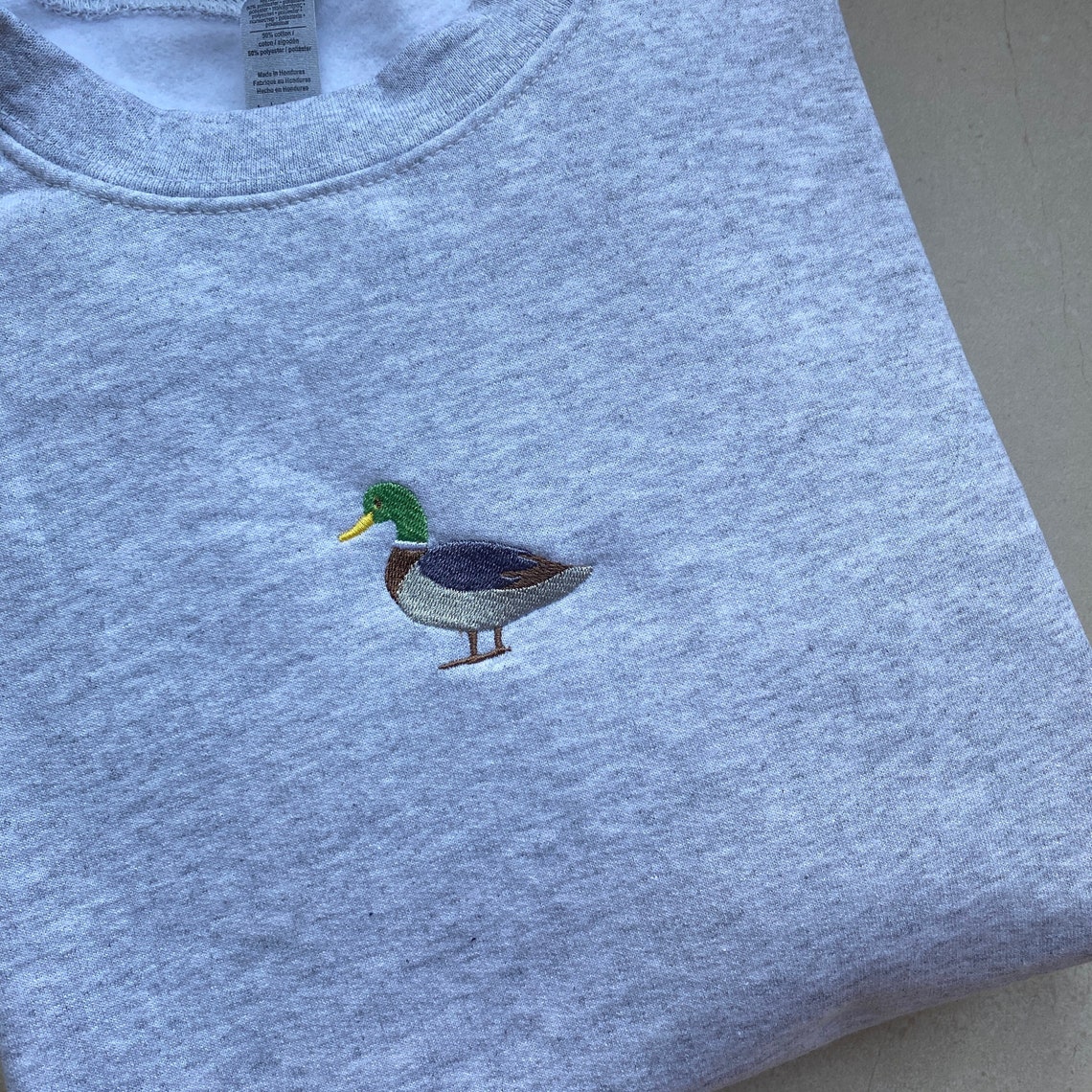 Duck Embroidered Sweatshirt, Jumper, British Wildlife, Mallard Duck ...