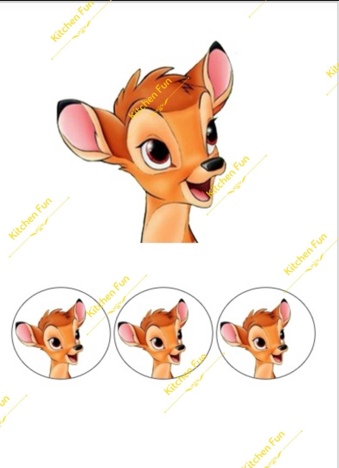 Bambi and Flower Wallpaper,birthday Cake Topper Printable, Custom Name ...