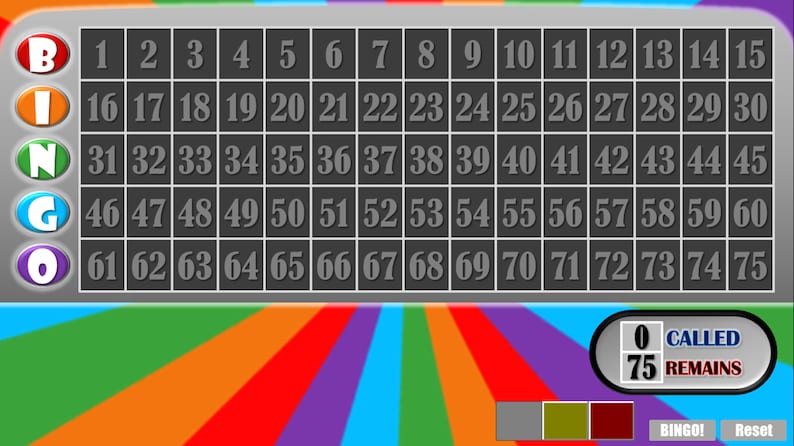 BINGO! 75 Caller Powerpoint Template - Etsy