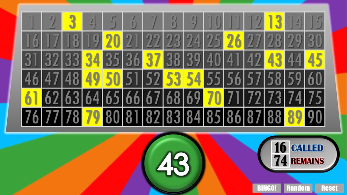 BINGO! 90 Numbers Randomizer Powerpoint Template - Etsy