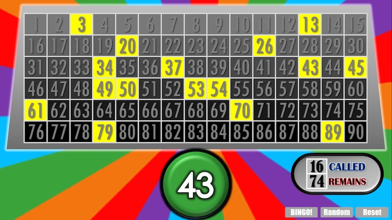 BINGO! 90 Numbers Randomizer Powerpoint Template - Etsy