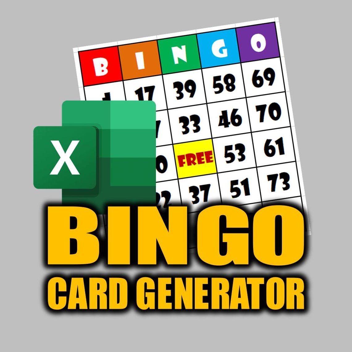 Bingo Cards Generator Excel File (75 Numbers Version) - Etsy