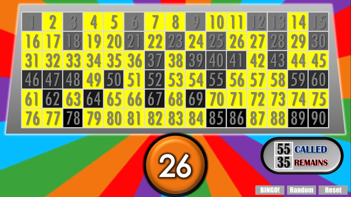 BINGO! 90 Numbers Randomizer Powerpoint Template - Etsy