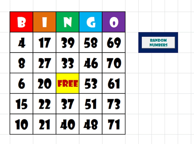 Bingo Cards Generator Excel File (75 Numbers Version) - Etsy