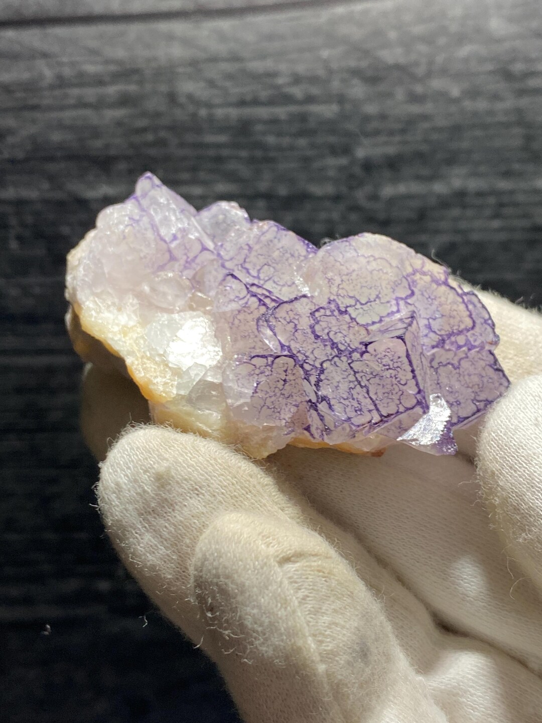 QR Code Fluorite Crystal, Dark Purple Edges, Qinglong Mine - Etsy