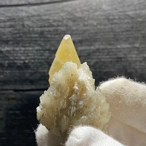 Mango Golden Dogtooth Calcite With Pyrite Crystals Cluster on Matrix ...