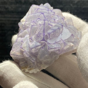 Purple QR Code Fluorite Crystal Clusters With Purple Edges on Matrix ...