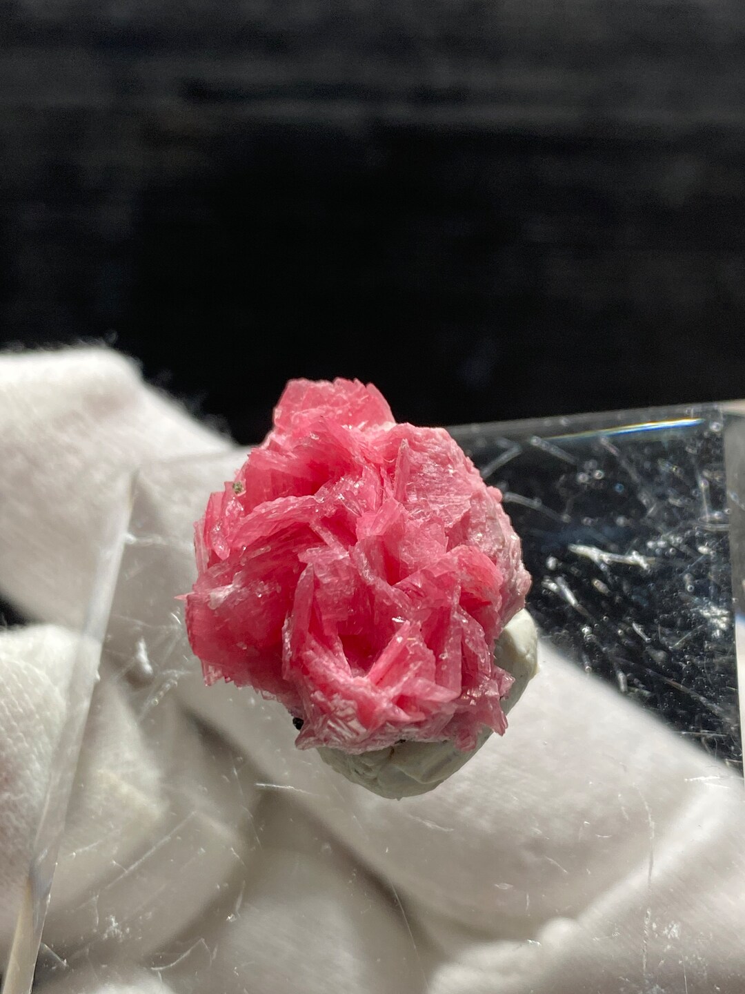 Thumbnail Pink Rhodonite Crystal Blade Clusters With Quartz Crystals ...