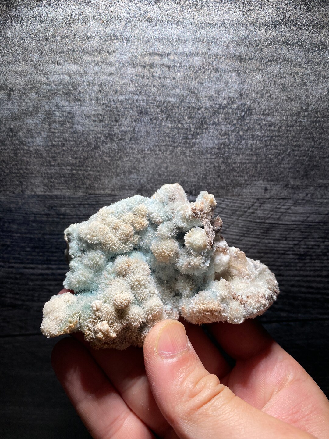 Blue Botryoidal Creedite Crystal Clusters With Acicular Crystals on ...