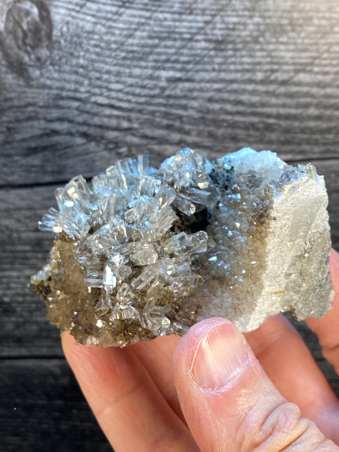 Columnar Calcite Crystal Clusters on Matrix | Hexagonal Clear Calcite ...