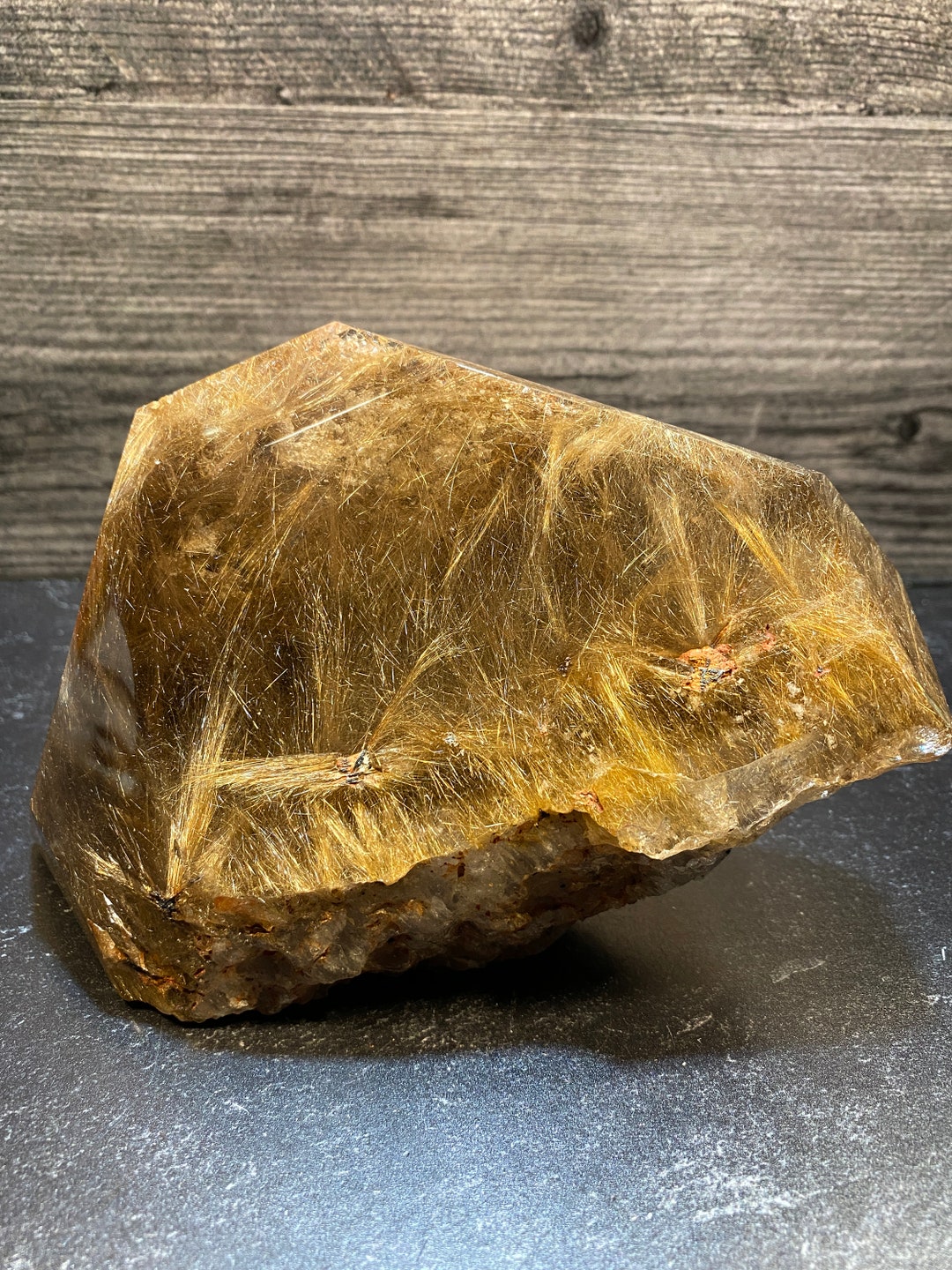 Golden Rutile Quartz Crystal Specimen, Polished Mineral Stone From ...