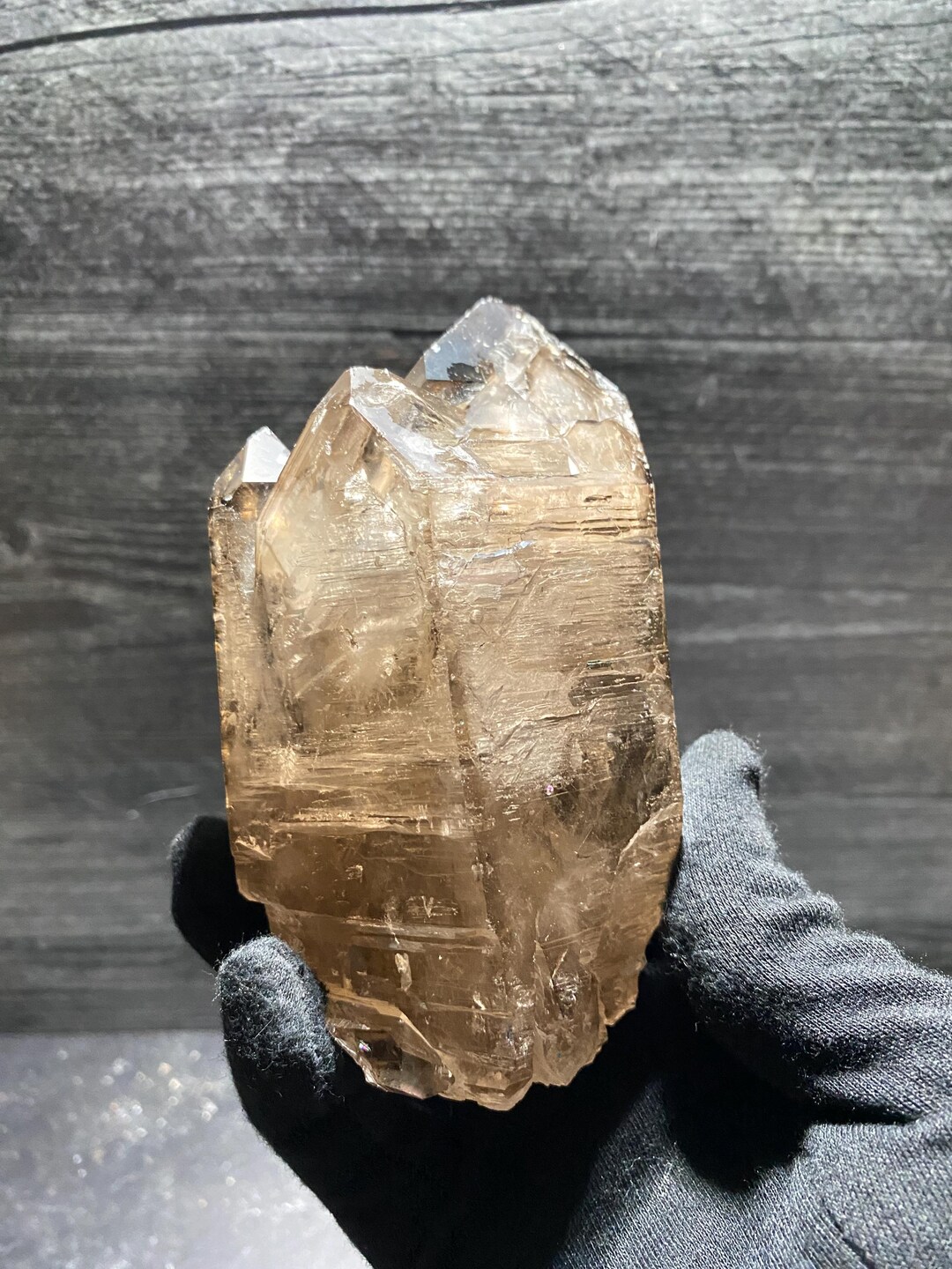Large Multiple Tips Clear Cathedral Quartz Crystal With Moving Enhydro ...