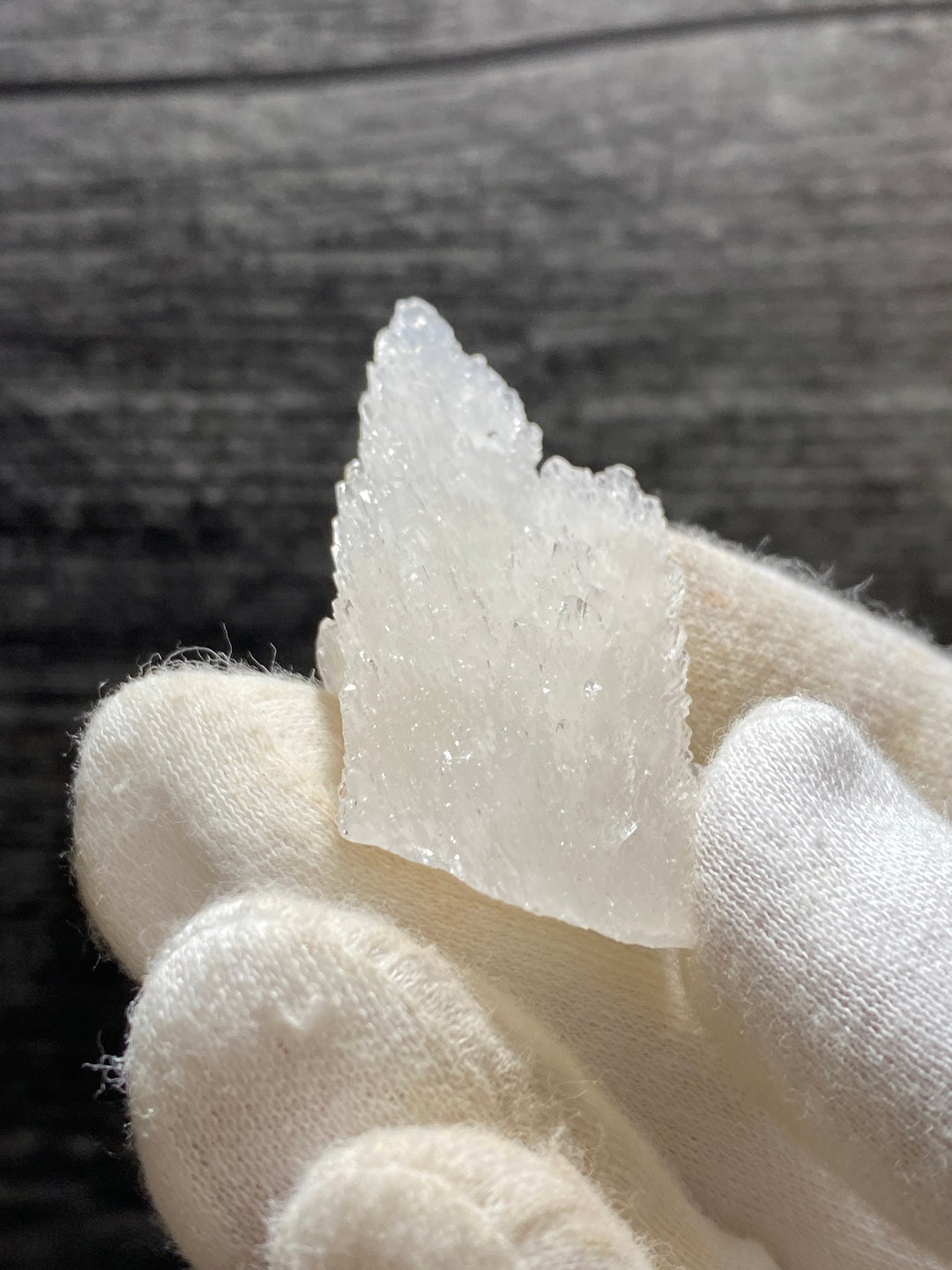 White Feather Calcite Crystal Point on Free Floater Mineral Specimen ...