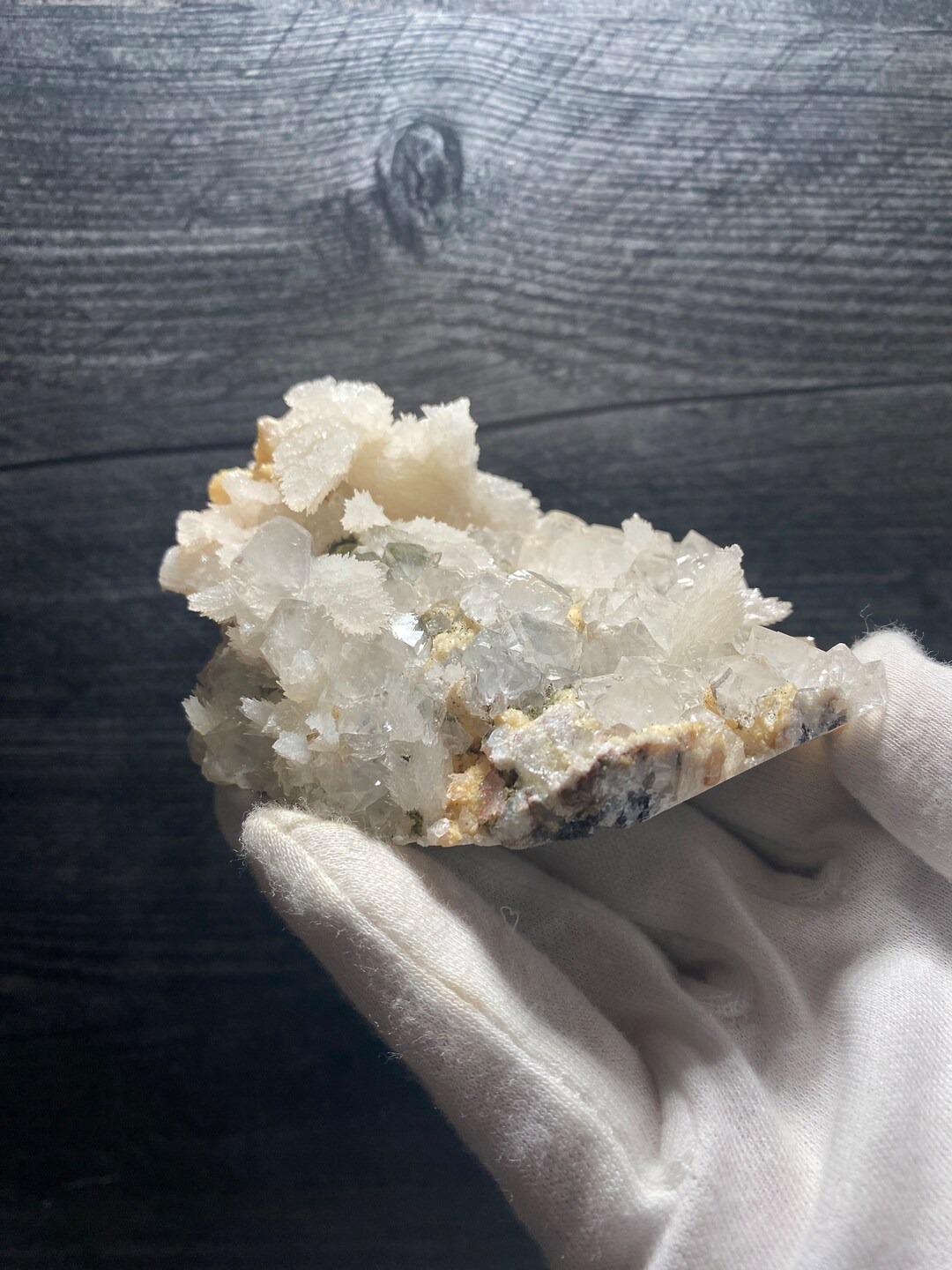 Anhui Quartz Micro Crystal Clusters With Feather Calcite Sprays on ...
