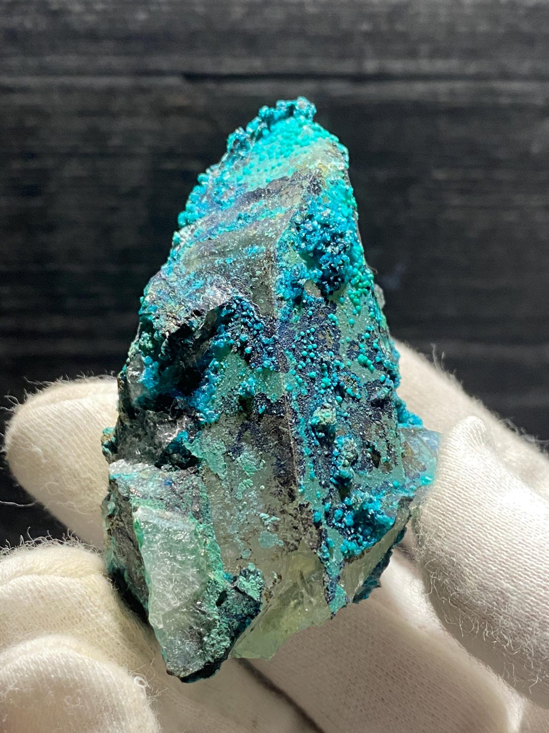 Blue Chrysocolla Quartz Mineral Specimen, Green Malachite, Peru - Etsy ...