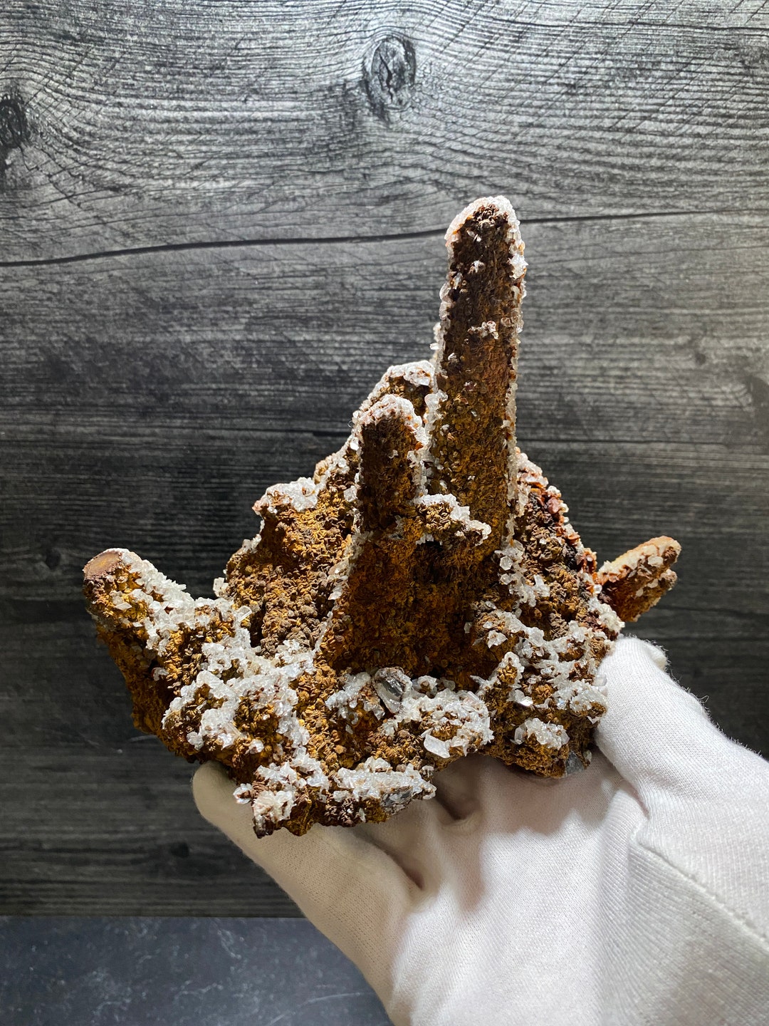 Quartz Crystal Clusters on Matrix With Brown Copper Colored Goethite ...