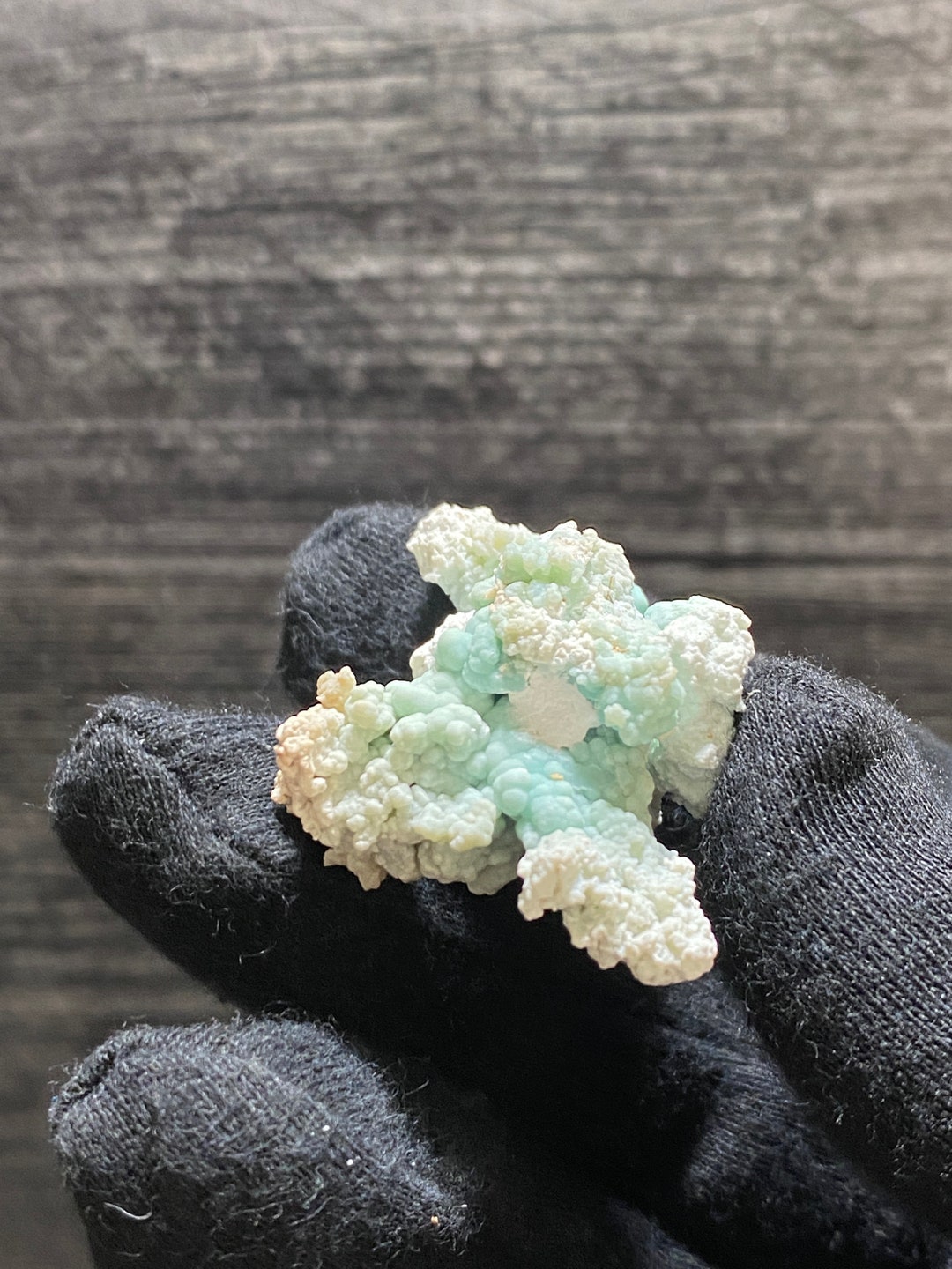 Blue Gibbsite Mineral on Matrix With White Aragonite Trace Mineral ...