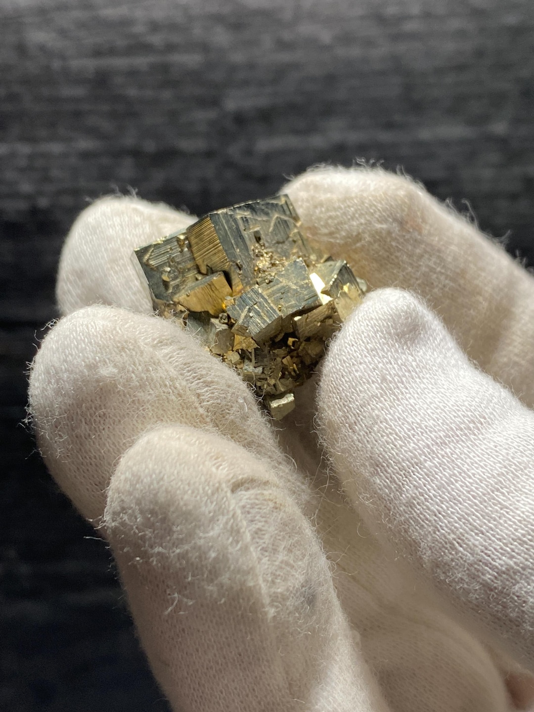 Gold Cube Pyrite Crystal Clusters on Matrix Mineral Specimen - Etsy