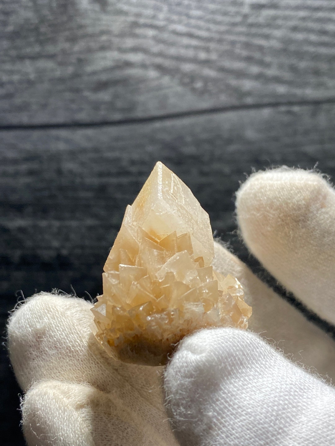 Yellow Orange Rhombic Calcite Crystal Clusters on Matrix Mineral ...