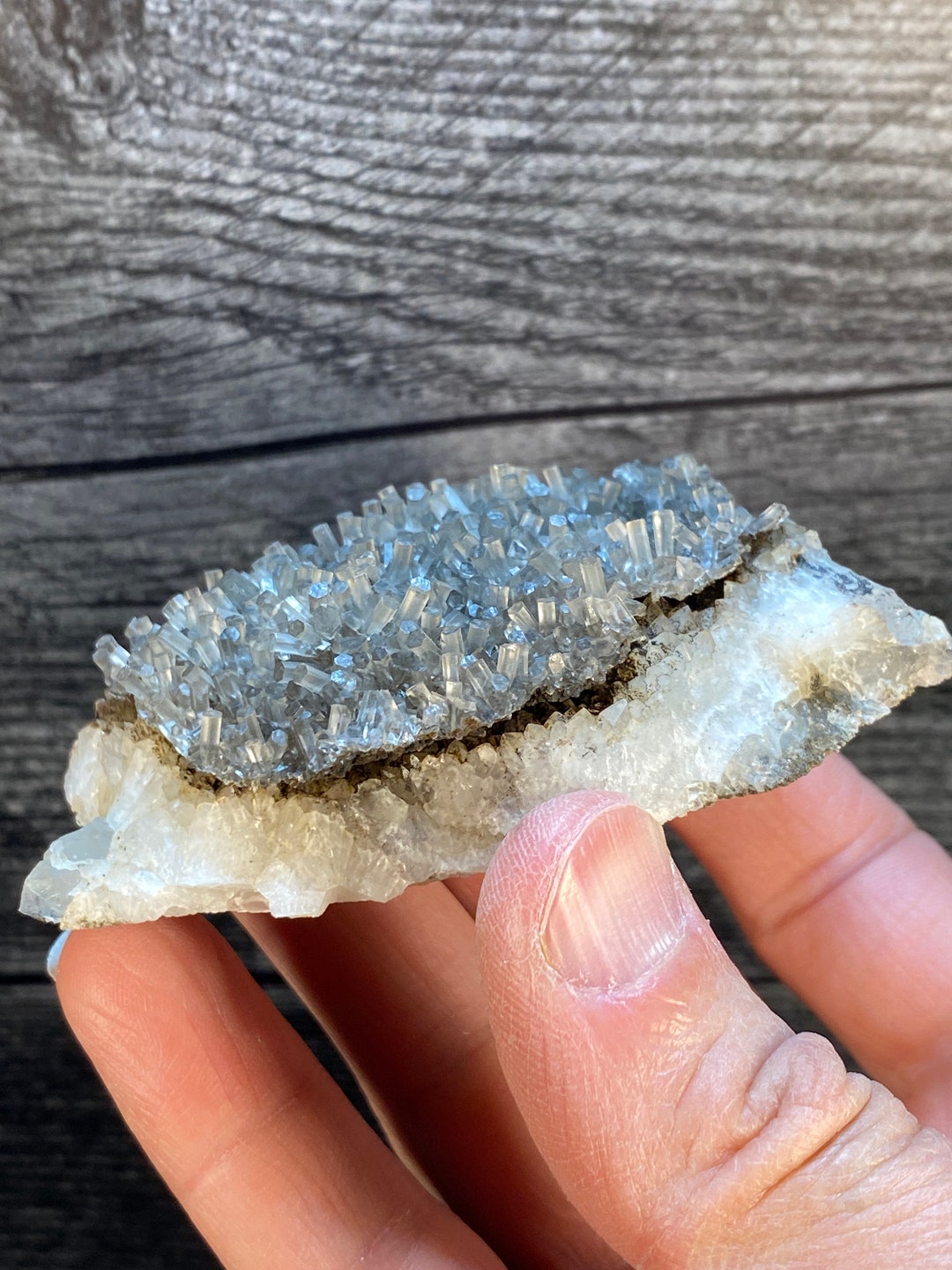 Stunning Clear Columnar Hexagonal Calcite Shiny Crystal Clusters on ...