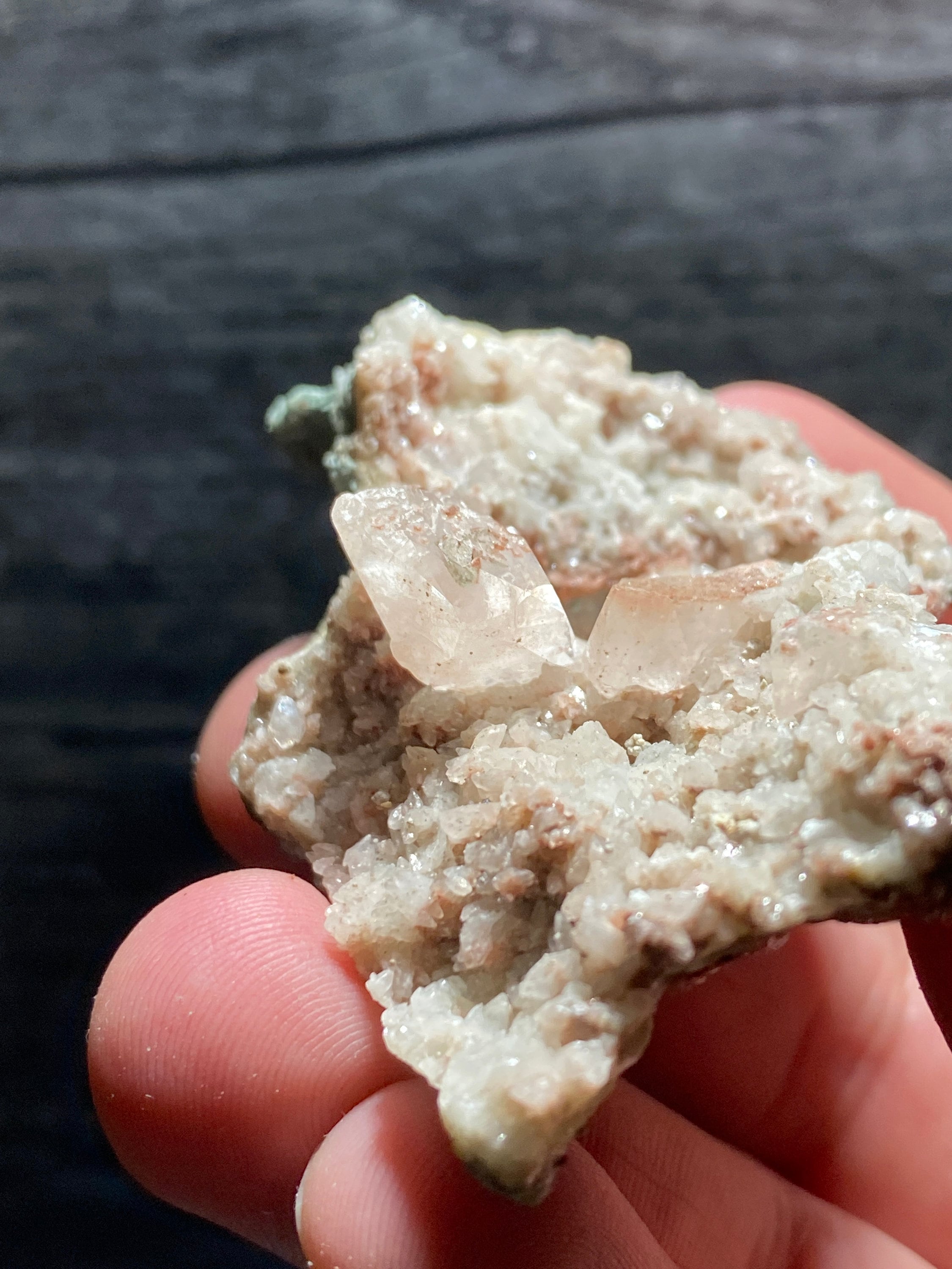 Red Sugar Calcite Crystal Cluster Geode, Fluorescent Mineral Specimen ...