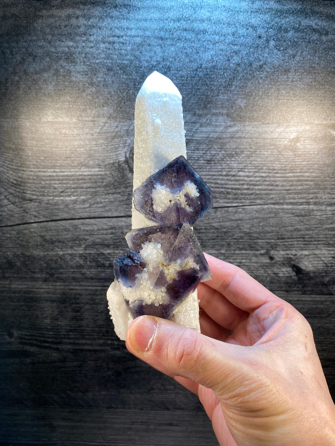 Candle Quartz With Purple Phantom Fluorite Crystals | RARE Amazingly ...