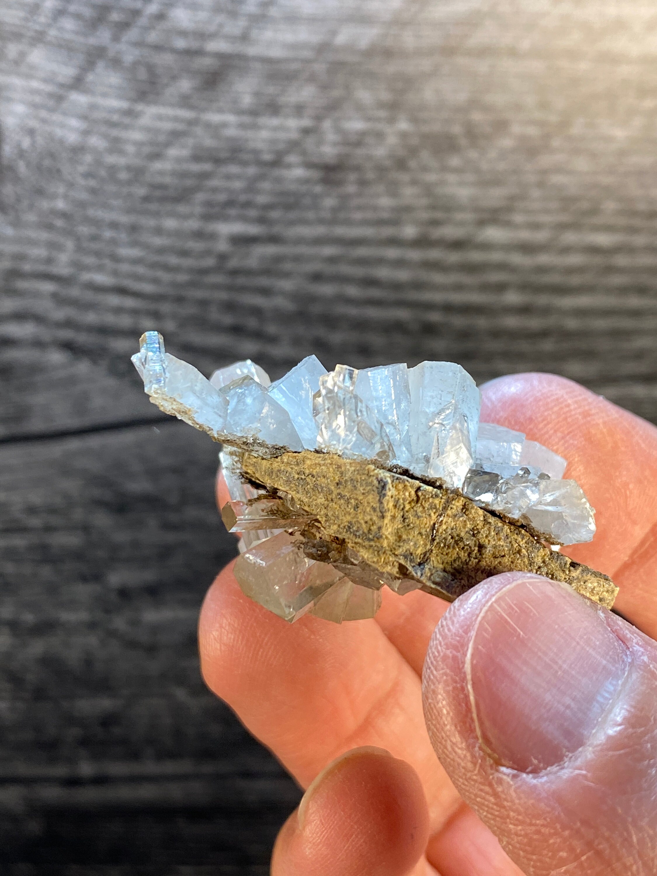 Columnar Calcite Crystal Clusters on Matrix | Hexagonal Clear Calcite ...