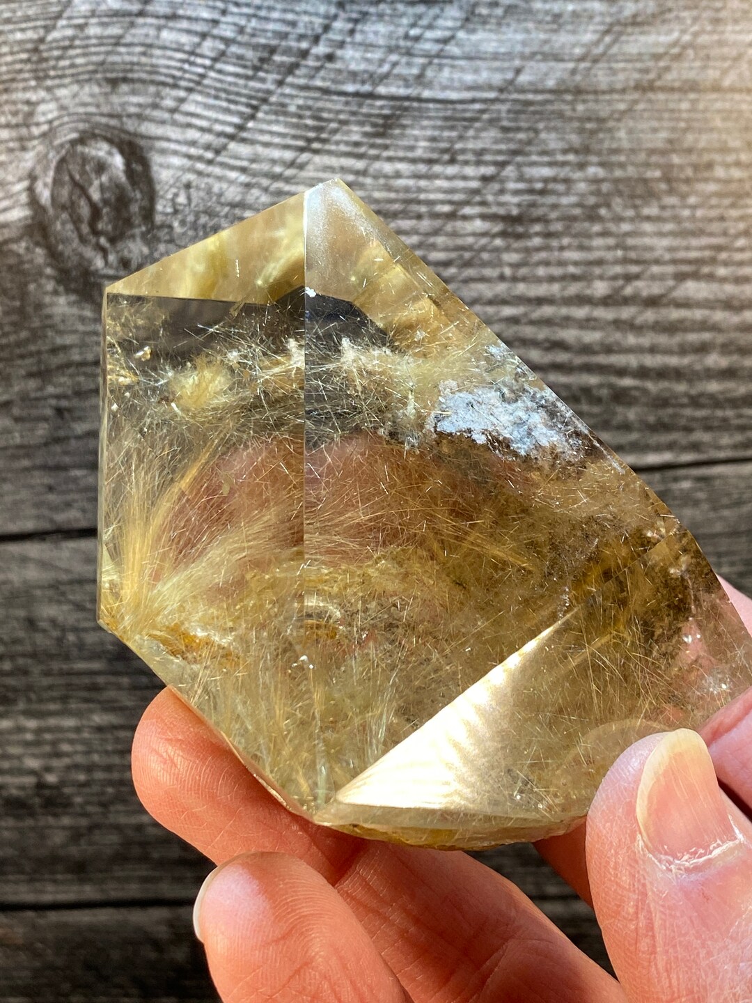 Rutilated Quartz Crystal Mineral Specimen: Polished Sides, Brazil - Etsy