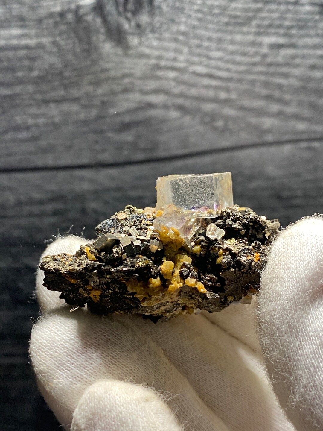 Clear Transparent Fluorite Crystal Cubes on Matrix Mineral Specimen ...