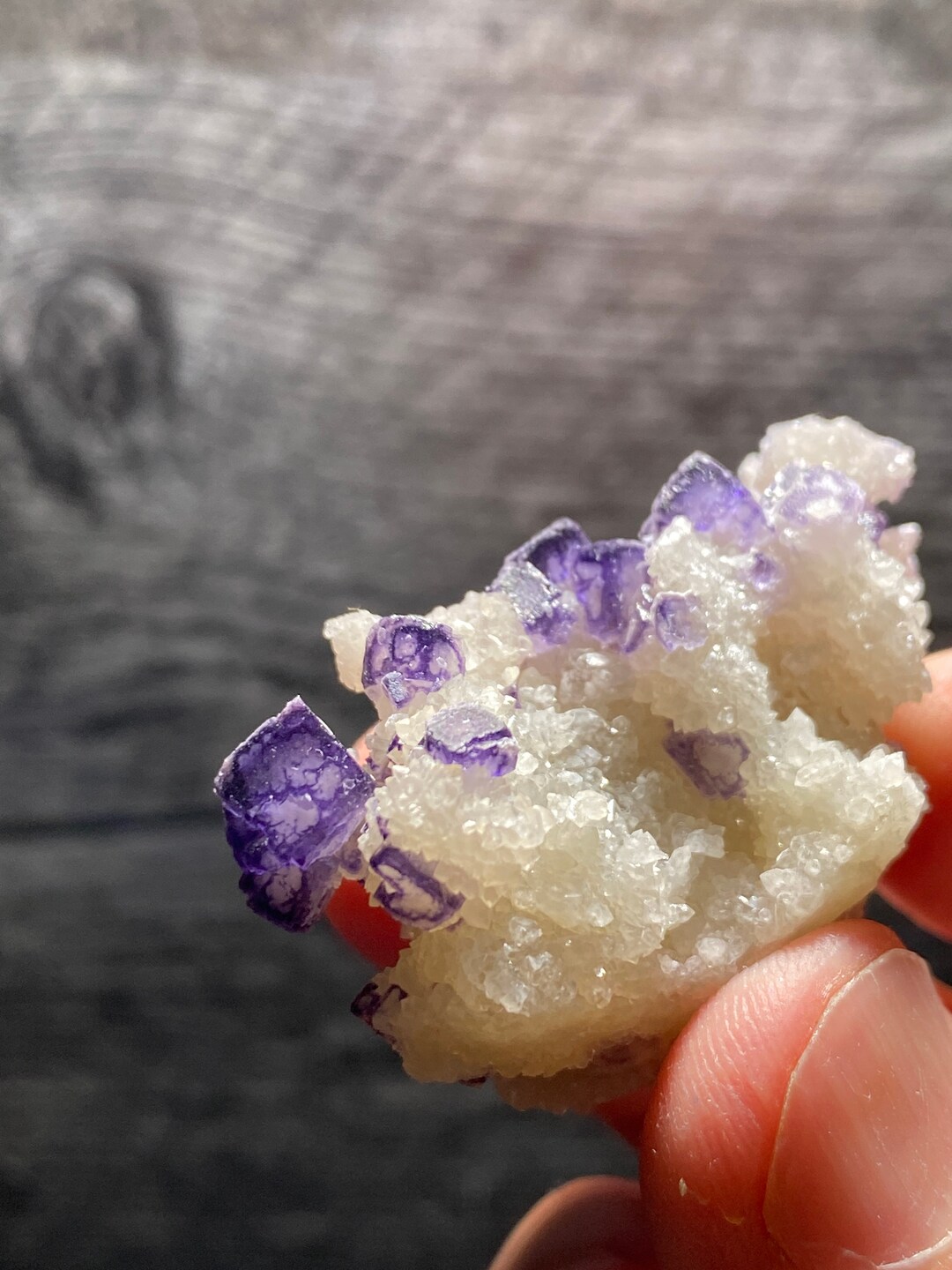 Purple Fluorite Cube Calcite Cluster | Mineral Specimen, China - Etsy