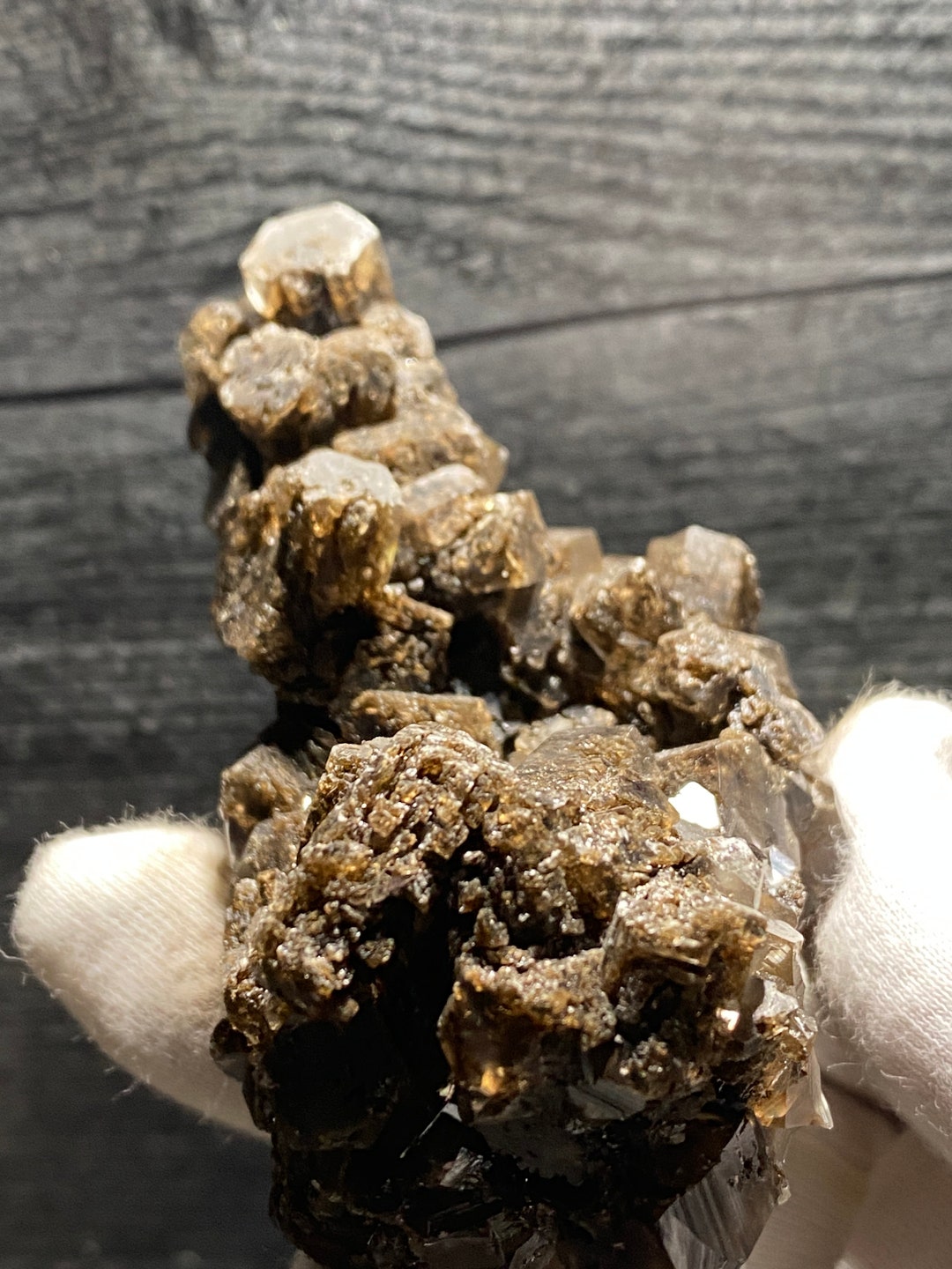 Rare Very Nice Columnar Hexagonal Calcite Shiny Crystal With Brown ...