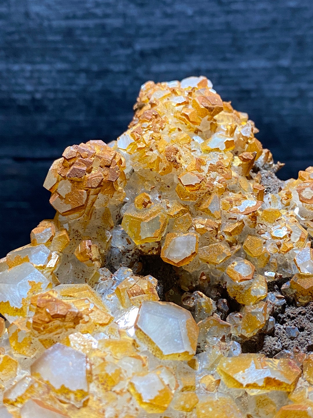 Orange Mushroom Calcite Cluster | Fluorescent Mineral Specimen - Etsy