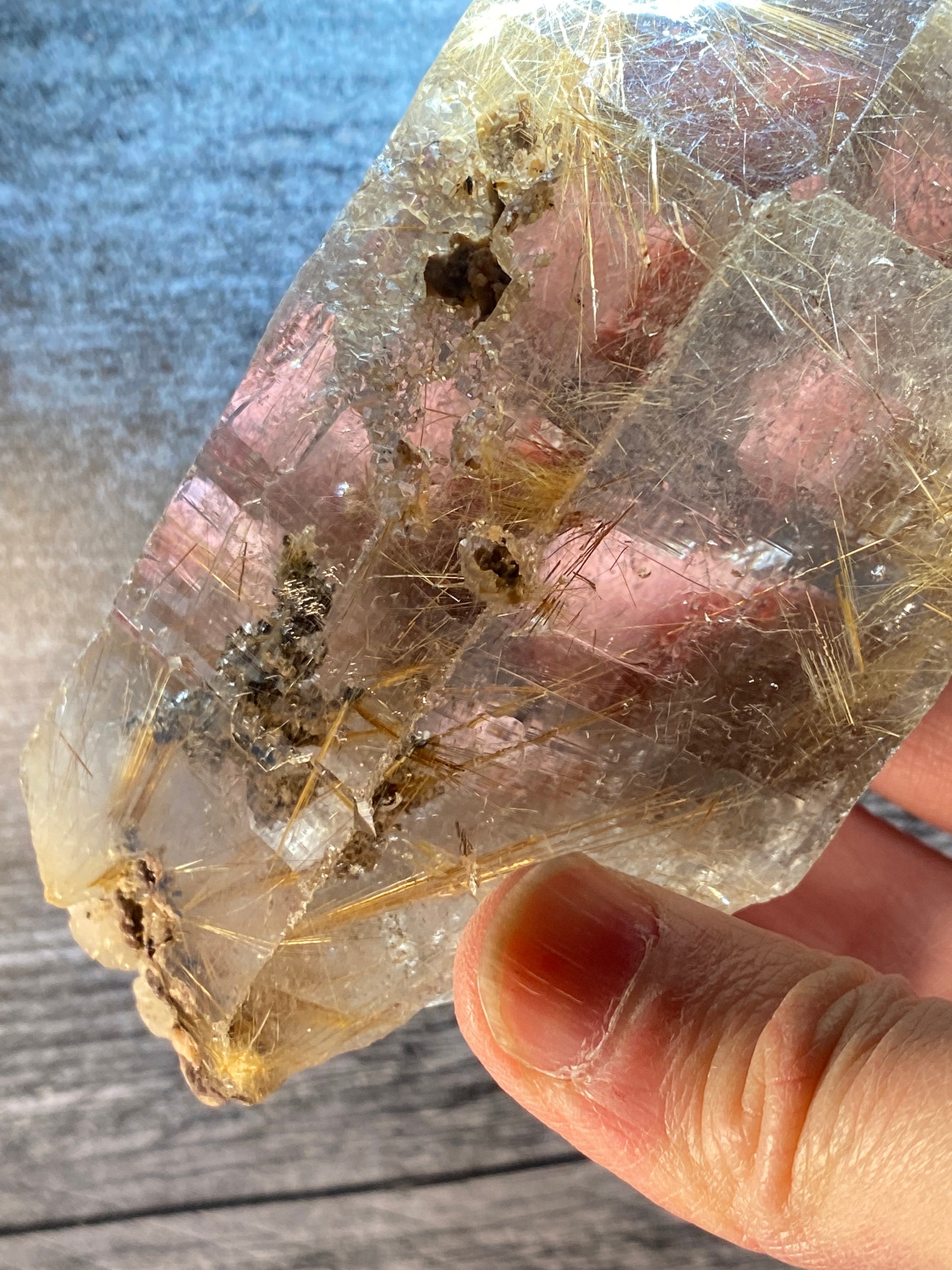 Gran oro rojo rojo oro rutilado cristal de cuarzo con los que - Etsy España