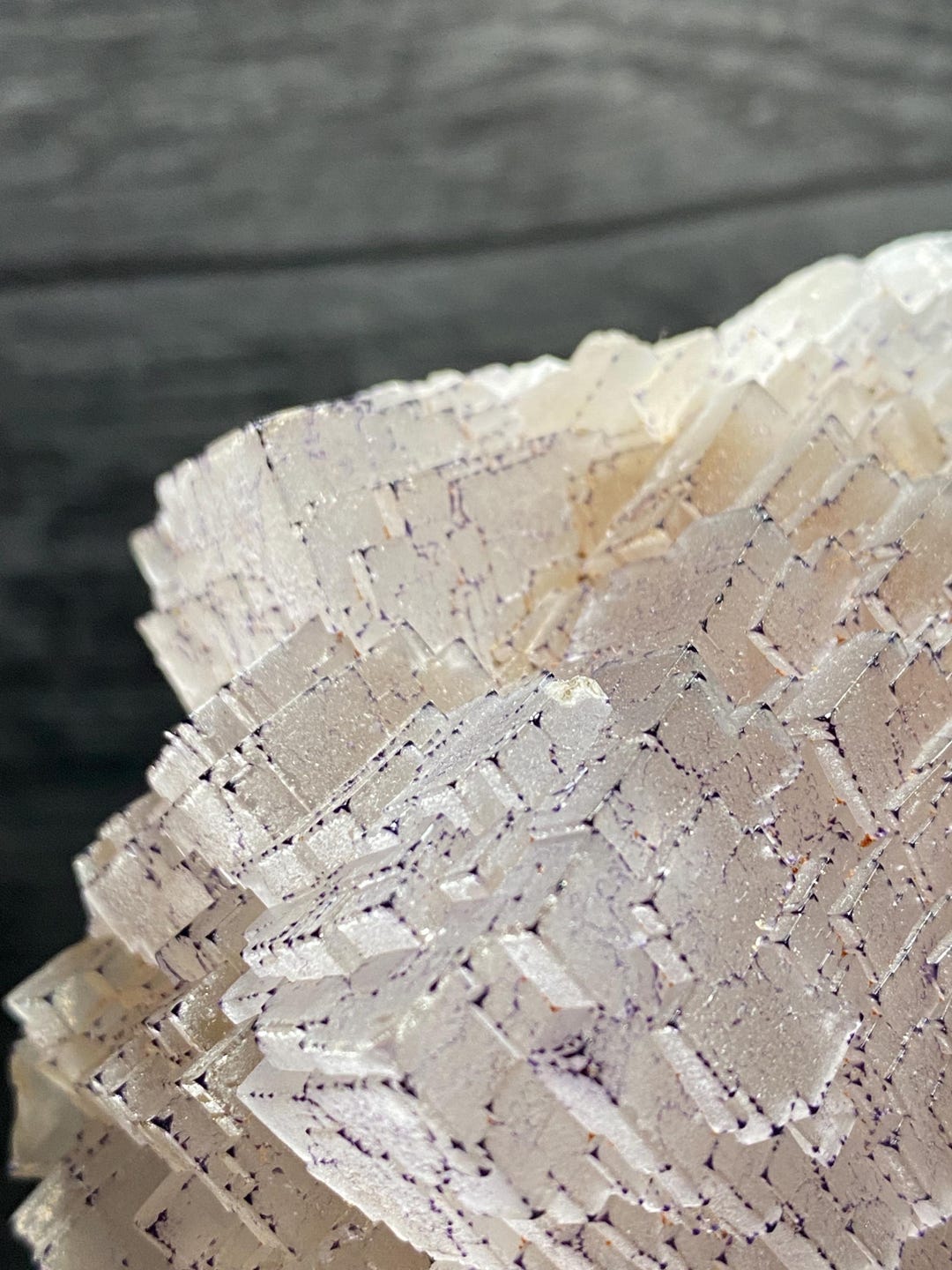 Purple QR Code Fluorite Crystal With Dark Purple Edges on Matrix ...