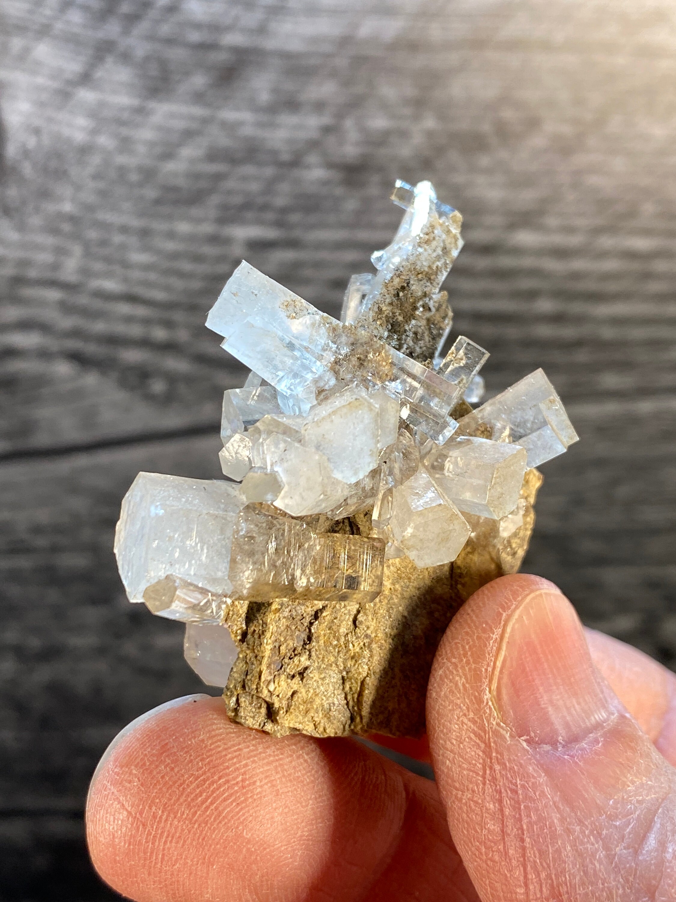 Columnar Calcite Crystal Clusters on Matrix | Hexagonal Clear Calcite ...